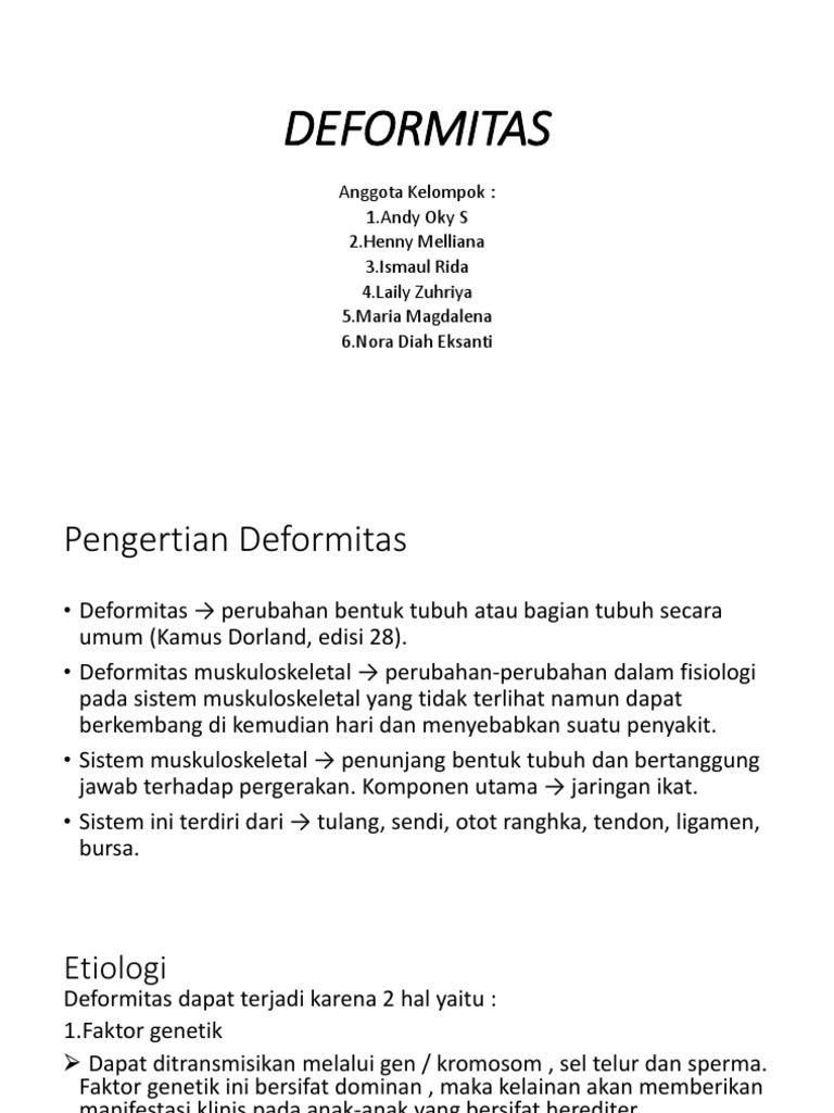 Deformitas | PDF | Kesehatan Holistik | Sains & Matematika