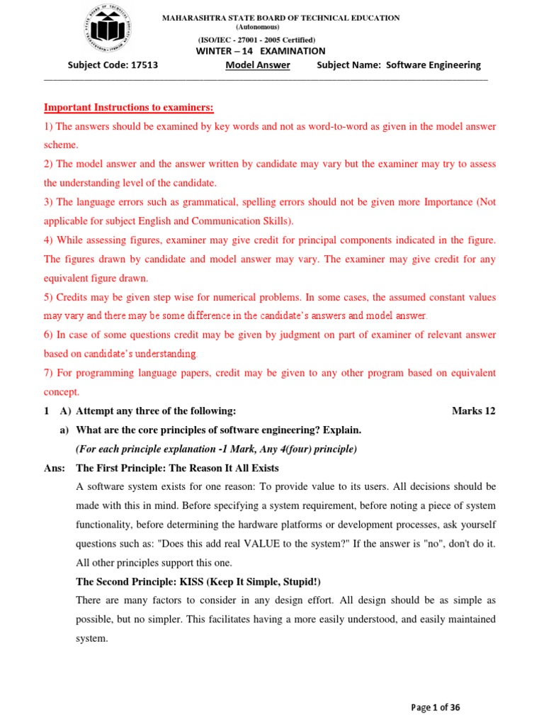 2014 Winter Model Answer Paper | PDF | Conceptual Model | Component Based Software Engineering