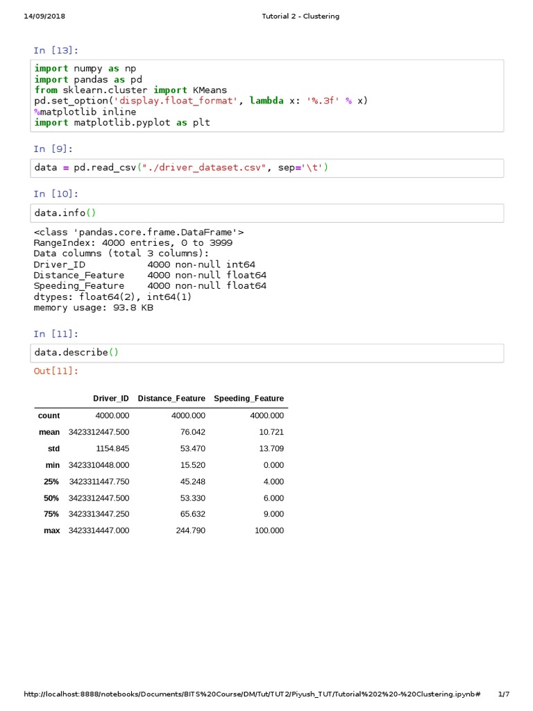 Tutorial 2 - Clustering | PDF | Computers