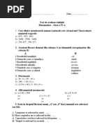 Evaluare Initiala CLR Cls I | PDF