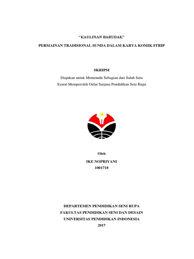 "Kaulinan Barudak" Permainan Tradisional Sunda Dalam Karya Komik Strip ...