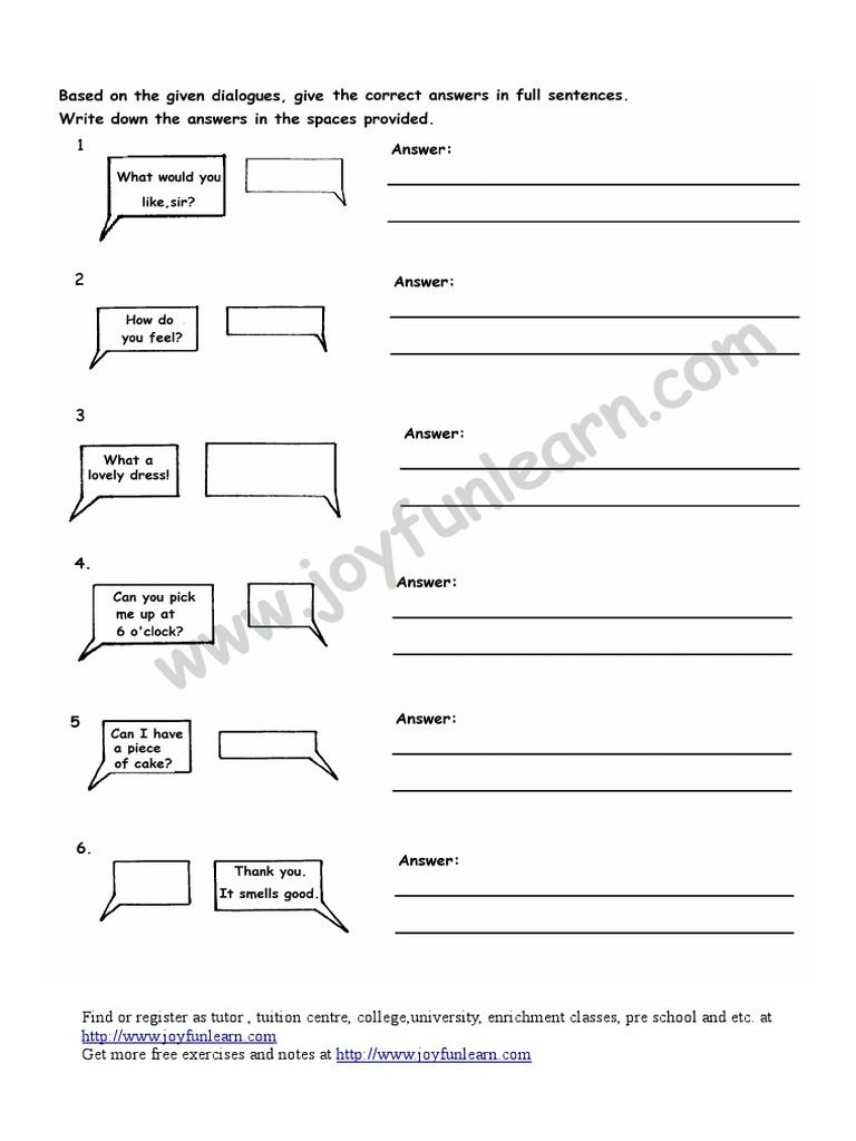 Dialogue Completion Exercises 2 | PDF