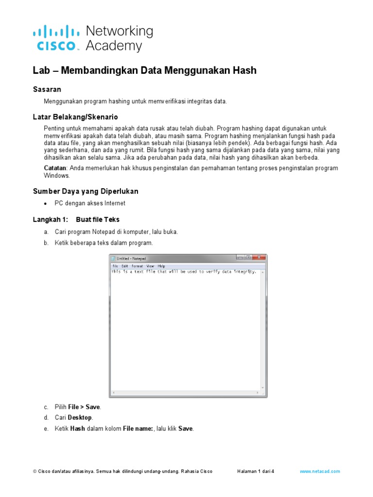 1.2.1.3 Lab - Compare Data With A Hash | PDF