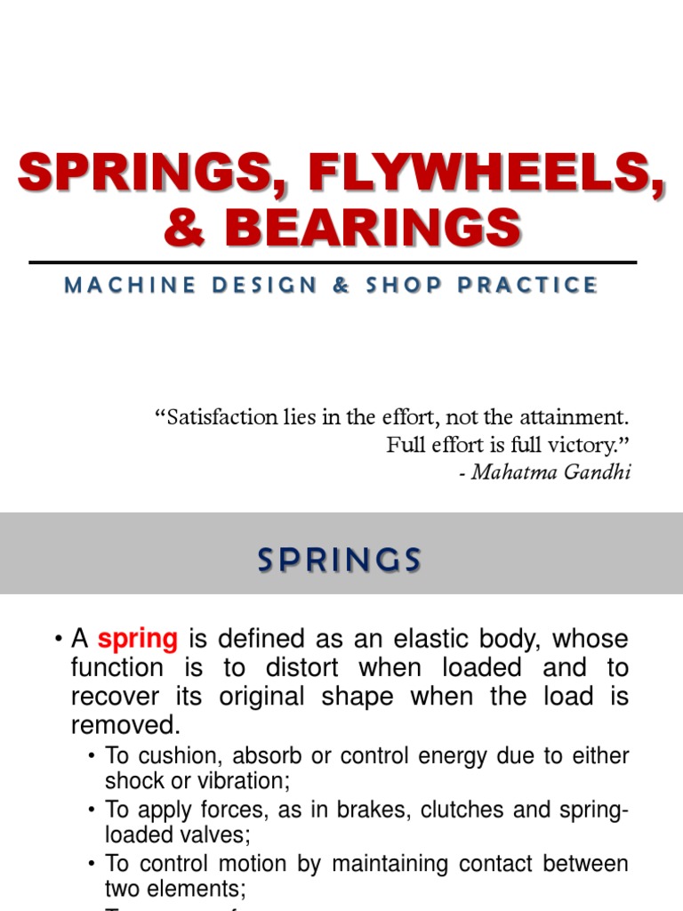 Springs & Flywheels Sept 2017 Rev 0 Presentation-5 | PDF | Bearing ...