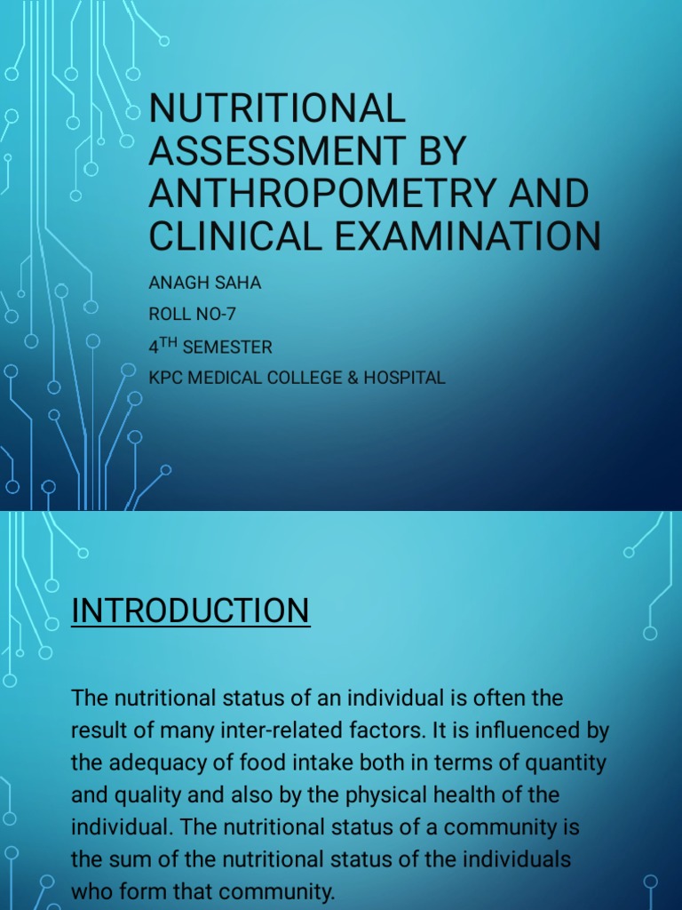 Nutritional Assessment by Anthropometry and Clinical Examination | PDF ...