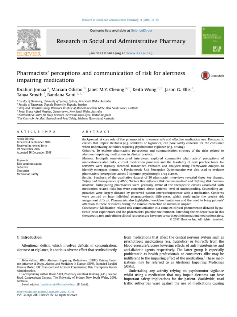 Alertness Medication Impairing | PDF | Pharmacy | Over The Counter Drug