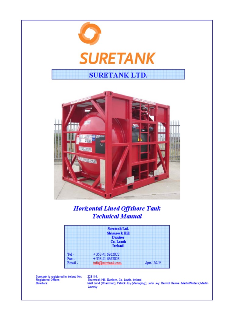 Technical Manual - 2000 USG Horizontal Lined Acid Tank | Download Free ...