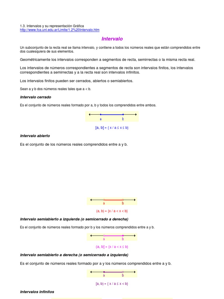 1.3 Intervalos y Su Representación Gráfica | PDF | Intervalo (Matemáticas) | Análisis real