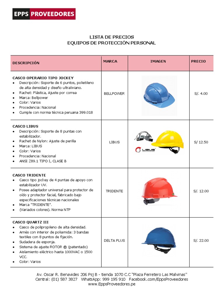 Lista de Precios Epps Proveedores Distribuidores (1) (1)
