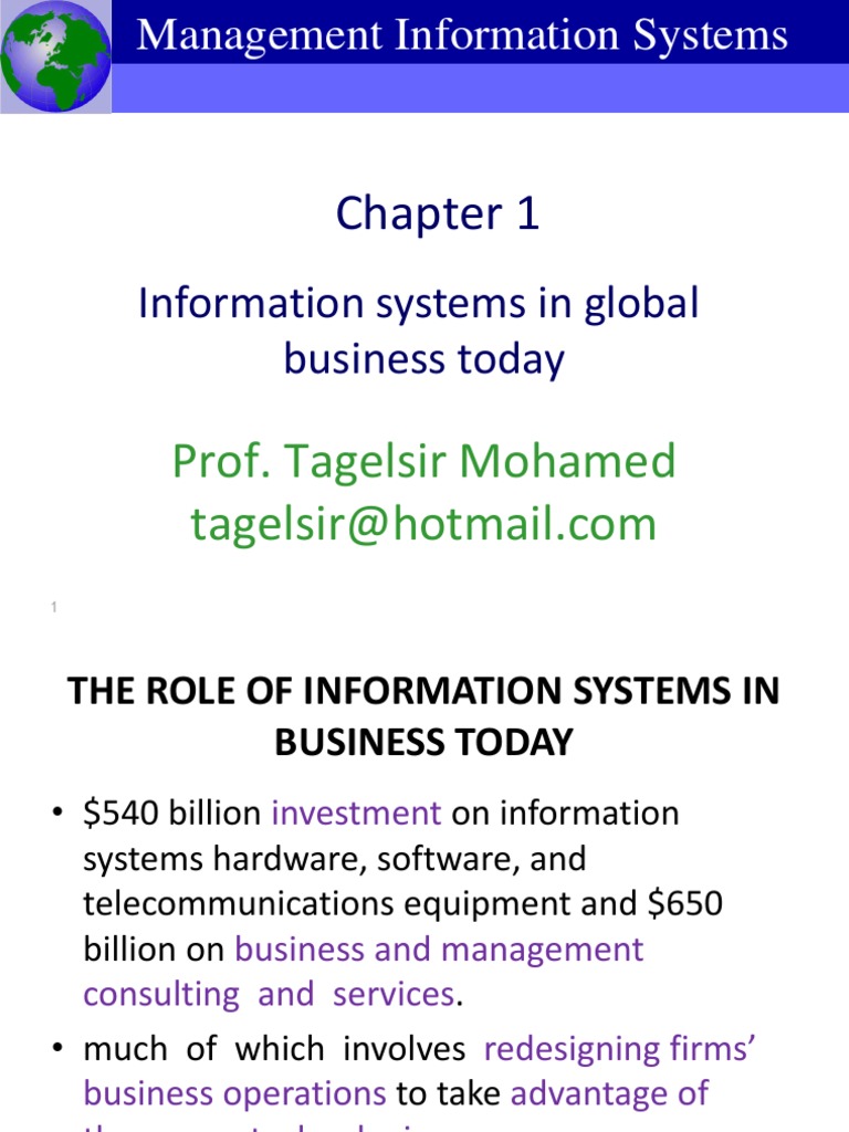 MIS Chapter 1 | PDF | Information System | Information