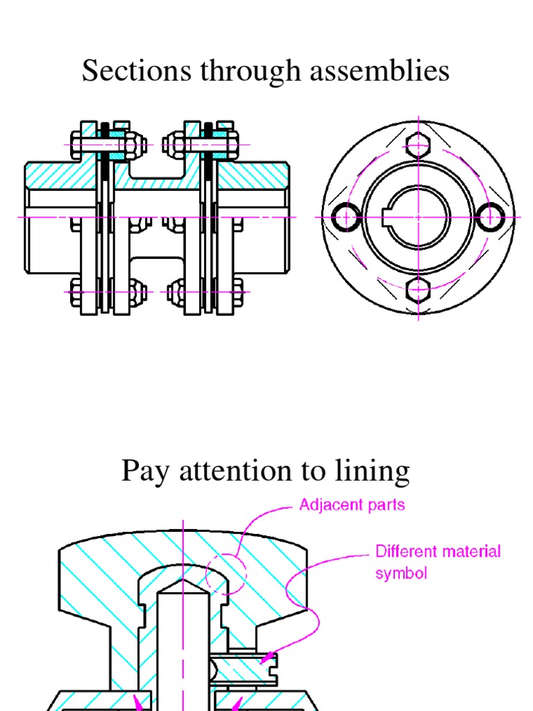 Sections Through Assemblies-Lecture 4 | PDF | Angle | Plane (Geometry)