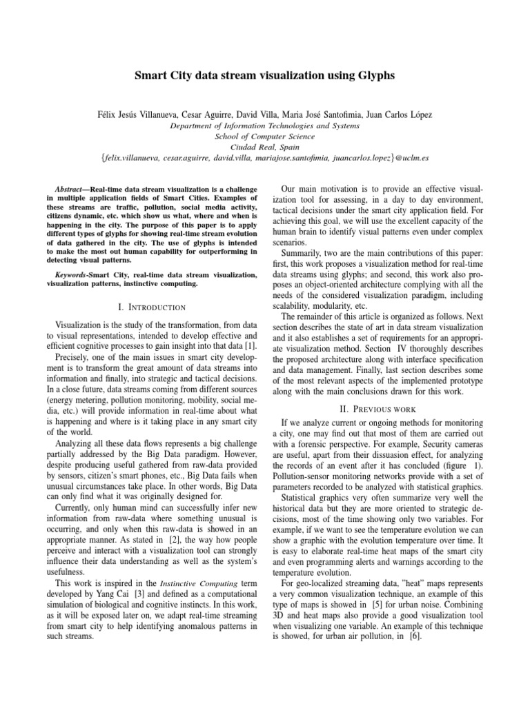 Smart City Data Stream Visualization Using Glyphs: Ntroduction | PDF ...