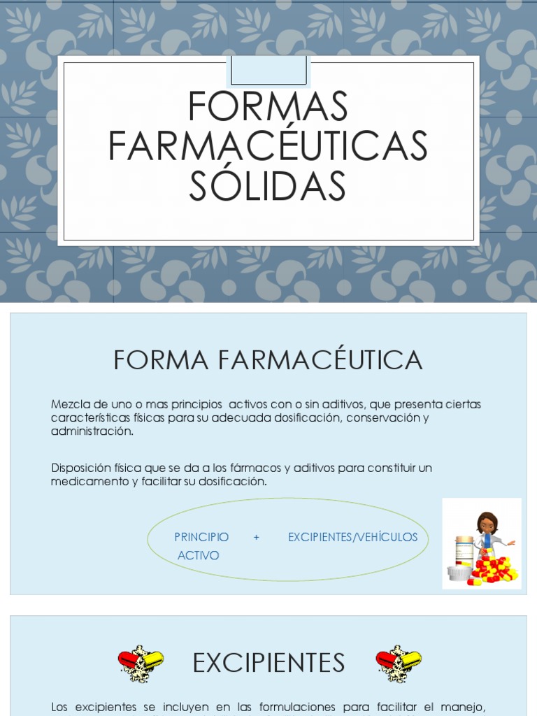 Formas Farmacéuticas Sólidas | Medicamentos con receta | Farmacología