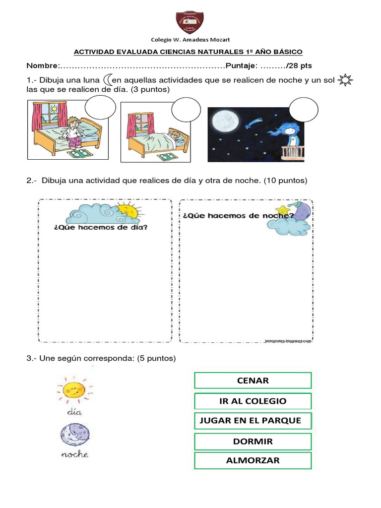 Actividad Evaluada Dia y Noche | PDF | Naturaleza