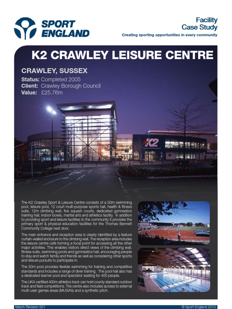Case Study - K2 Crawley Leisure Centre | PDF | Swimming Pool | Wall