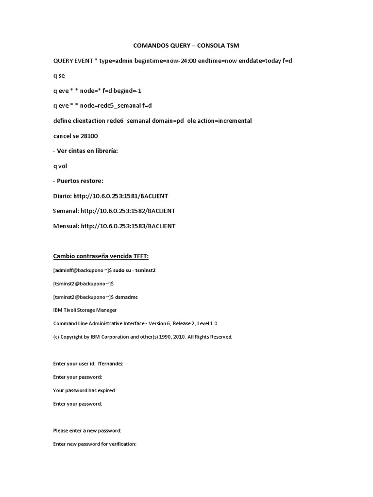 Comandos Query - TSM | PDF | Teaching Methods & Materials | Computers