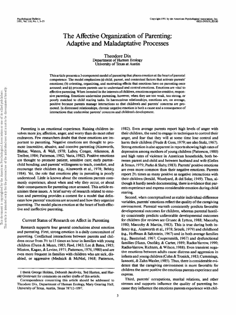 Adaptive Parenting | PDF | Affect (Psychology) | Emotions