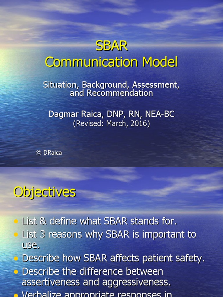 Sbar Communication Model