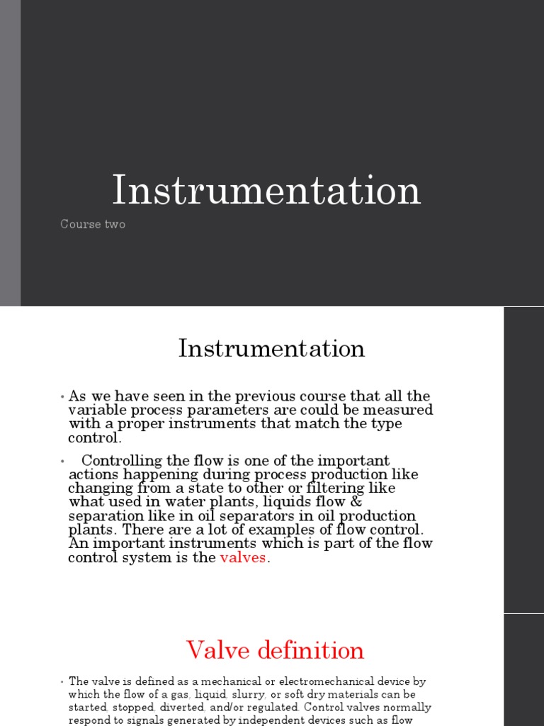 Instrumentation Course 2. | Download Free PDF | Valve | Instrumentation