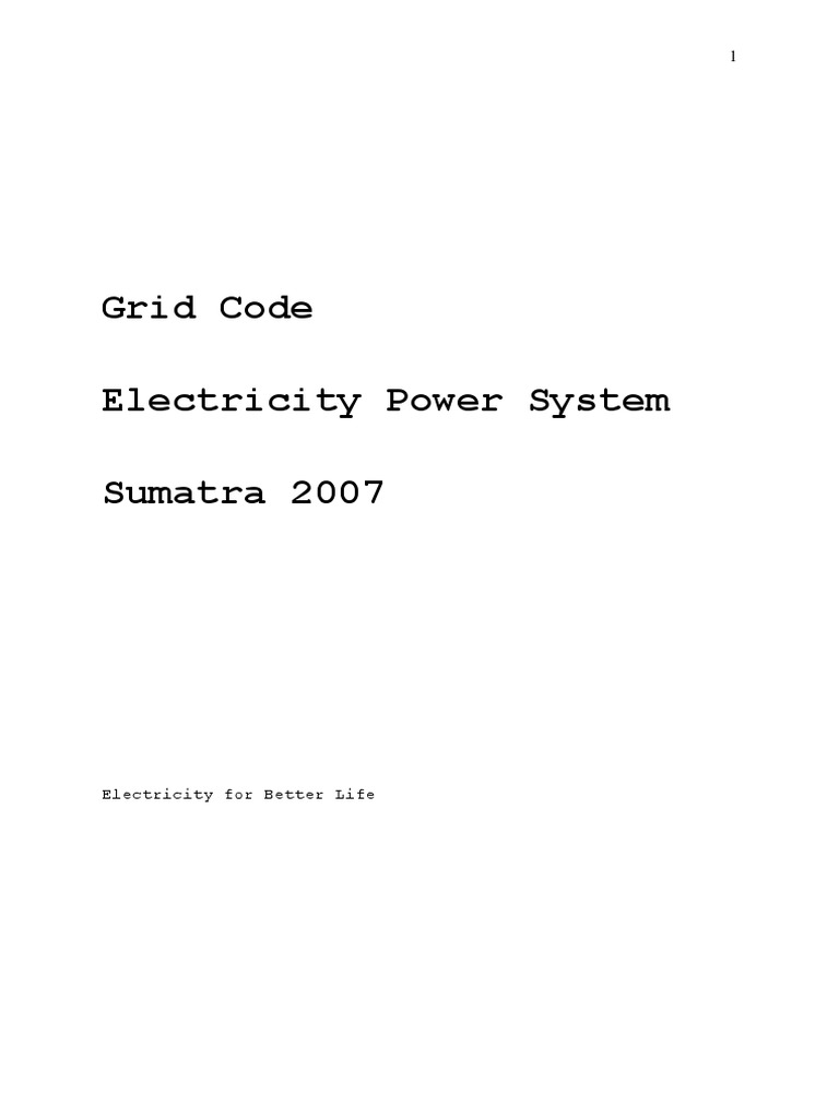 Sumatra Grid Code - English Version PDF | PDF | Electrical Grid ...