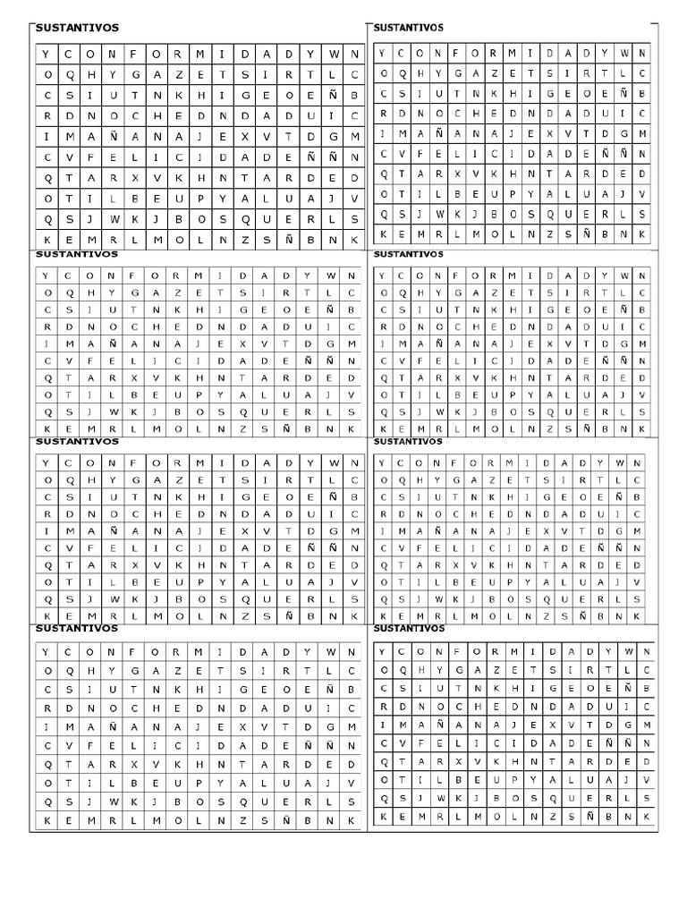 Crucigrama de Sustantivos | PDF
