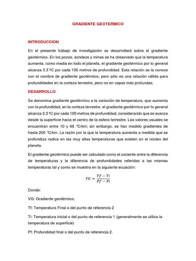 Gradiente Geotermico | PDF | Convección | Tierra