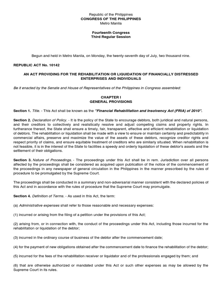 Fria | PDF | Bankruptcy | Receivership