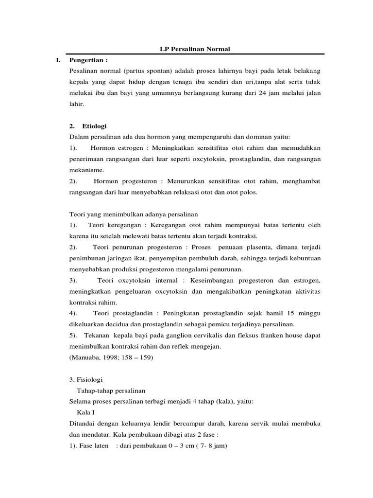 LP Persalinan Normal PDF | PDF
