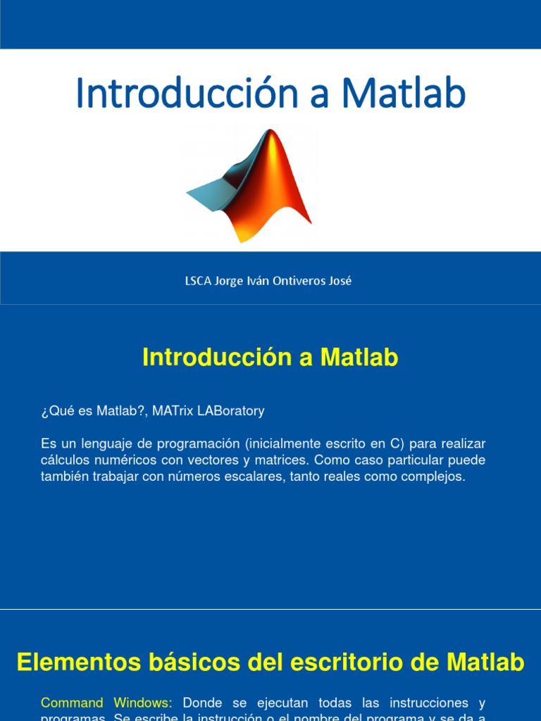 Introducción A Matlab Pdf Matlab Programa De Computadora
