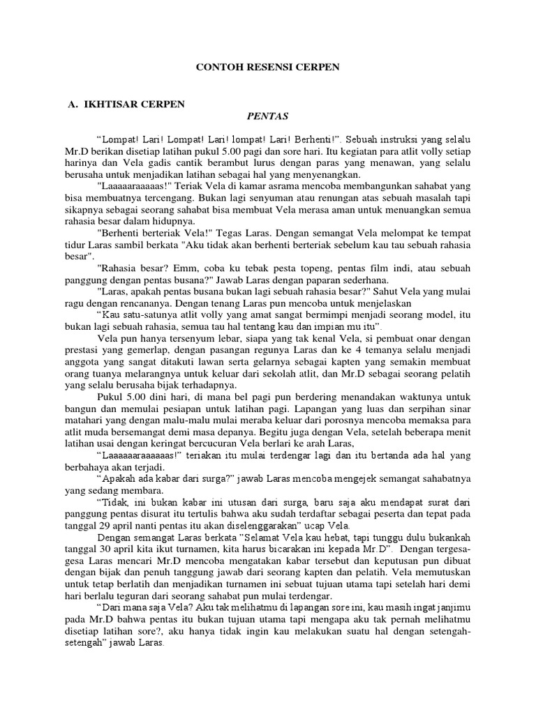 Contoh Resensi Cerpen Dan Puisi | PDF