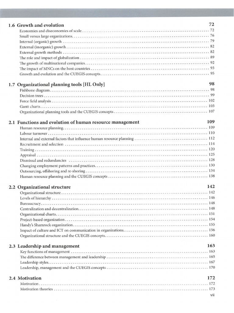 1.7 Organizational Planning Tools (HL Only) 98: Small Versus Large ...