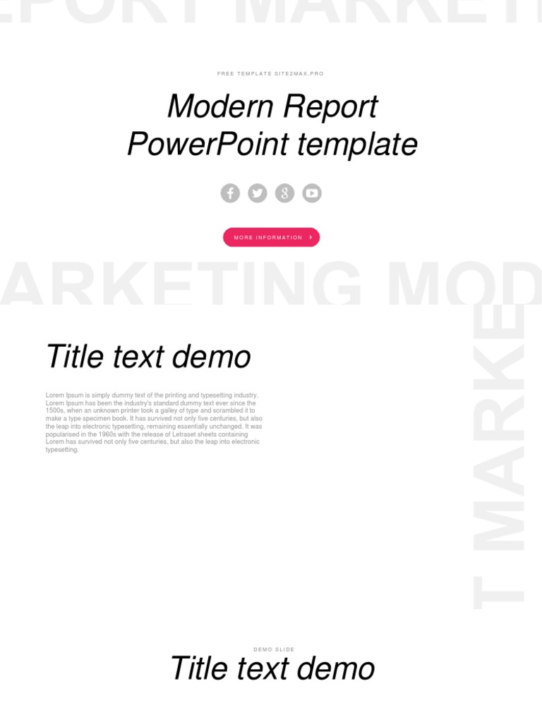 Modern Report Powerpoint Template: Free Template Site2Max - Pro | PDF ...