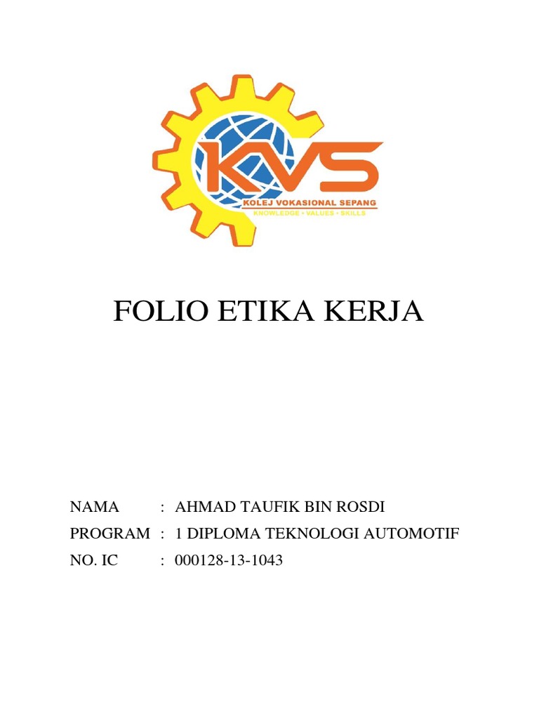 Folio Etika Kerja | PDF | Bisnis