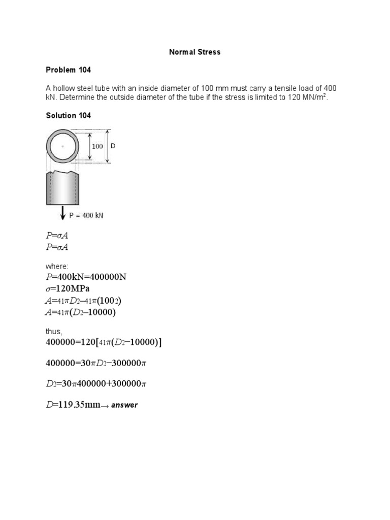 Normal Stress | PDF | Stress (Mechanics) | Materials