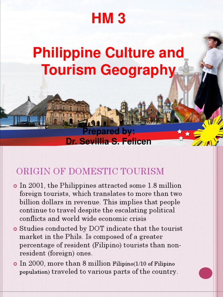 HM3 Philippine Culture and Tourism Geography: Prepared By: Dr. Sevillia ...