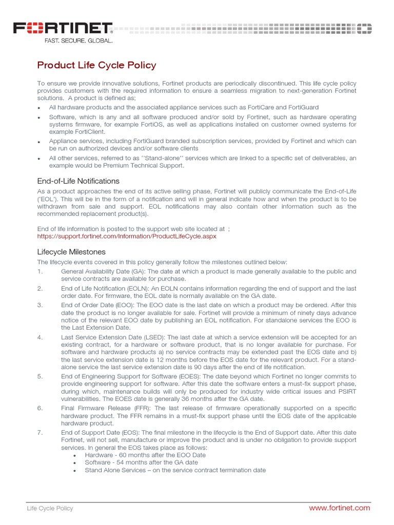 ProductLifeCycle Policy 2016 | PDF | Product Lifecycle | Software ...