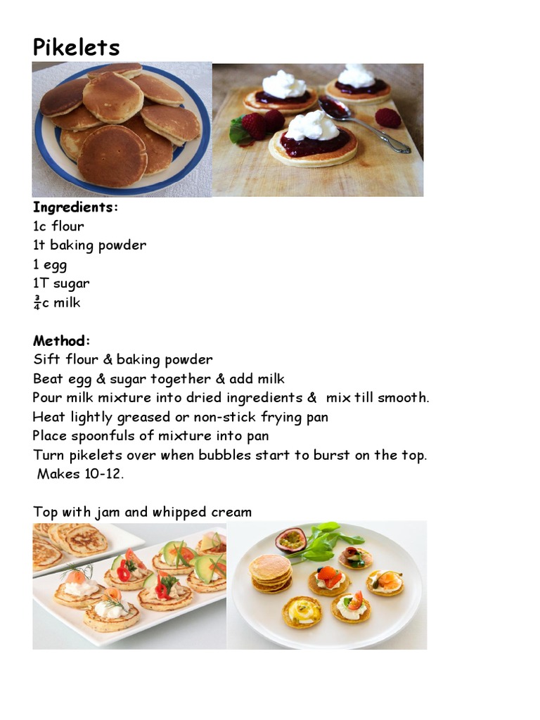 Pikelets | PDF | Cooking, Food & Wine