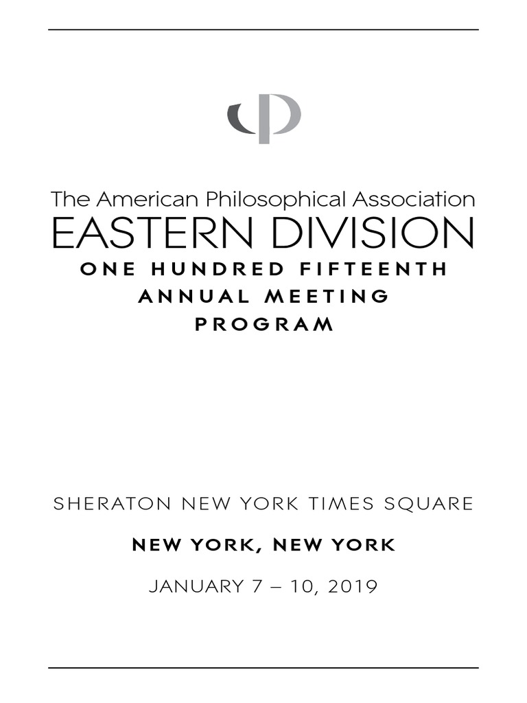 2019 APA Eastern Division Meeting Program | PDF | Anarchism | Anarchy