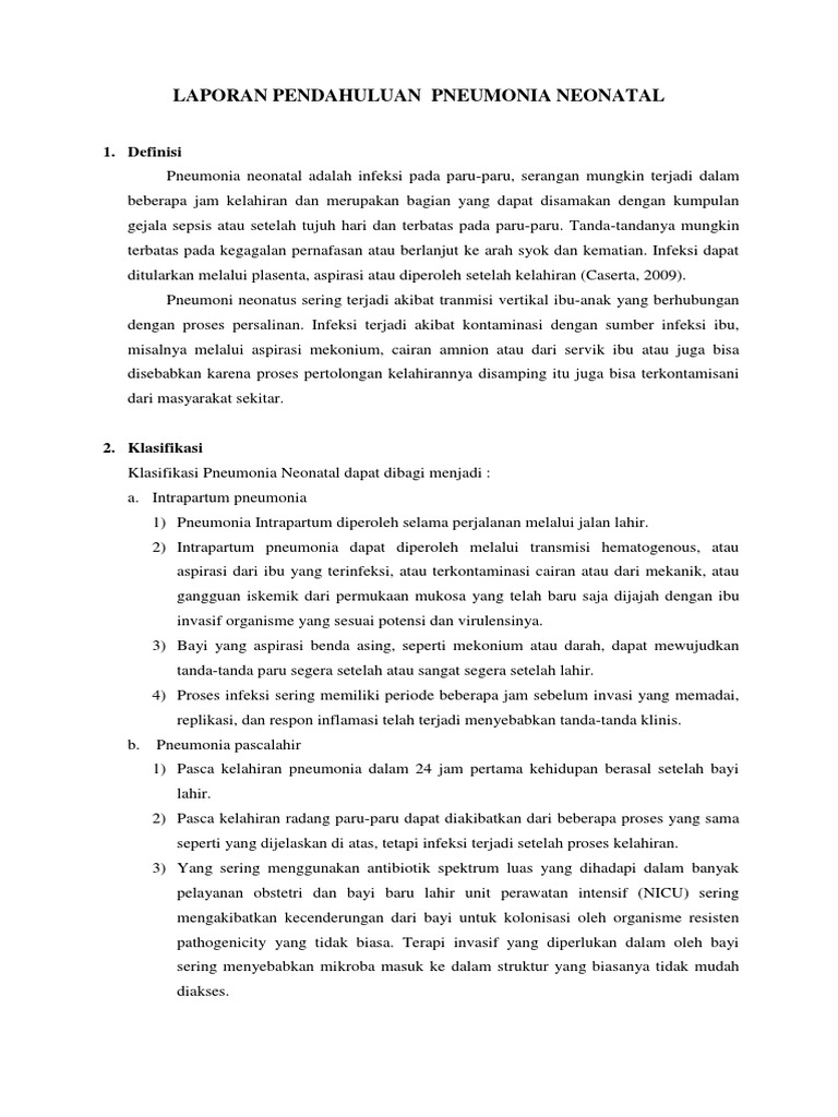 LP Pneumonia Neonatal | PDF