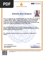 Schedule Caste. Certificate | PDF