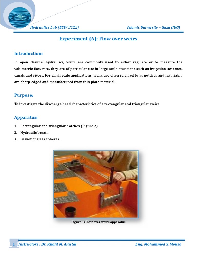 Experiment 6 Hydraulics Lab | PDF | Flow Measurement | Soft Matter