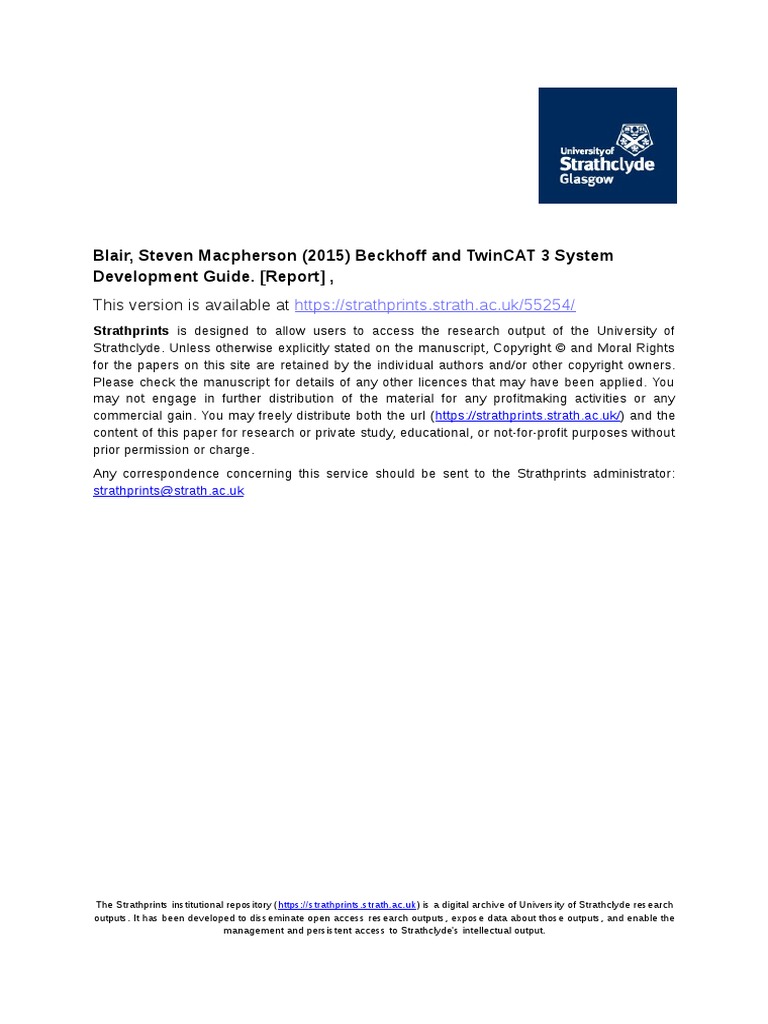 Blair, Steven Macpherson (2015) Beckhoff and Twincat 3 System ...