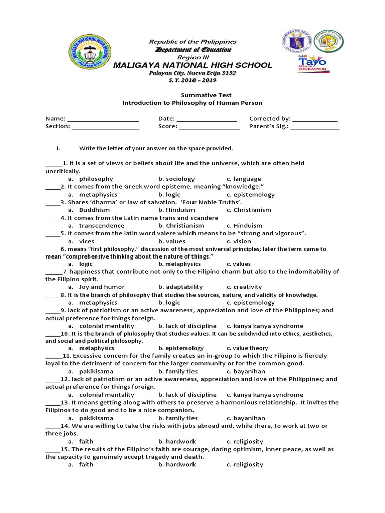 Summative Iphp | PDF | Epistemology | Metaphysics
