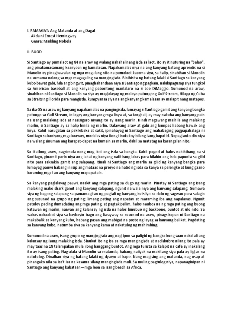 Ang Matanda at Ang Dagat | PDF