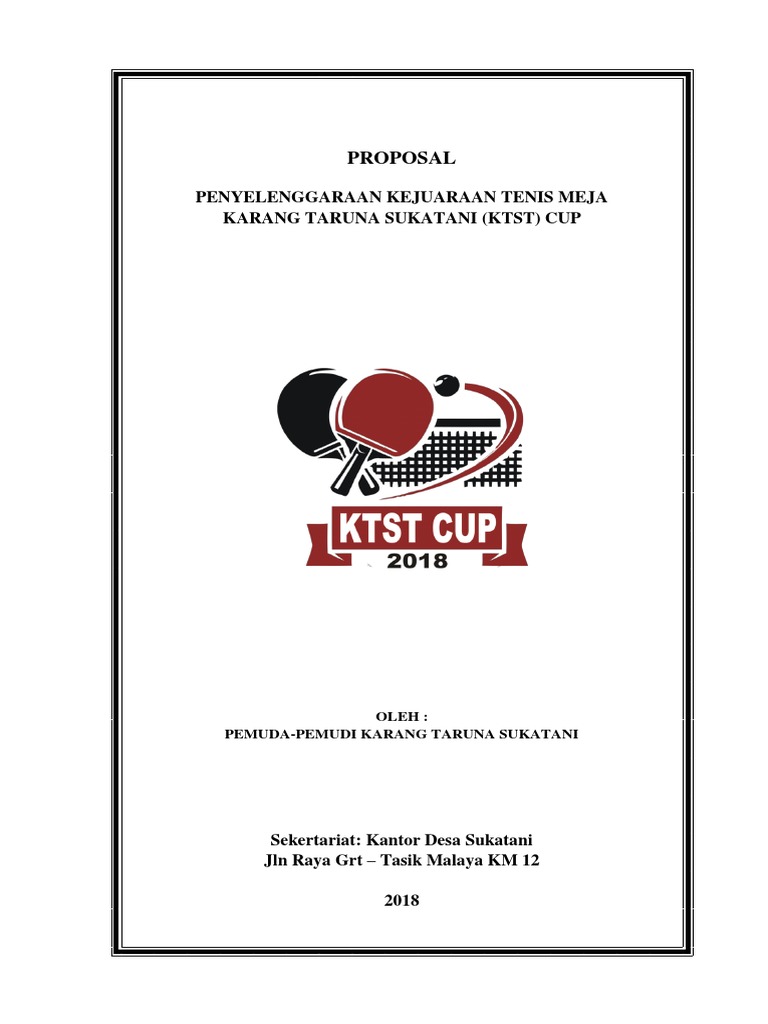 PROPOSAL PENYELENGGARAAN KEJUARAAN TENIS MEJA KARANG TARUNA DESA ...