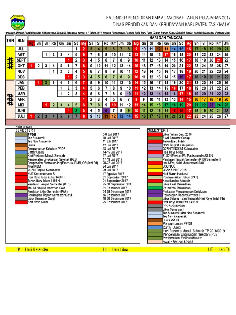 Kalender Pendidikan 2017-2018 | PDF
