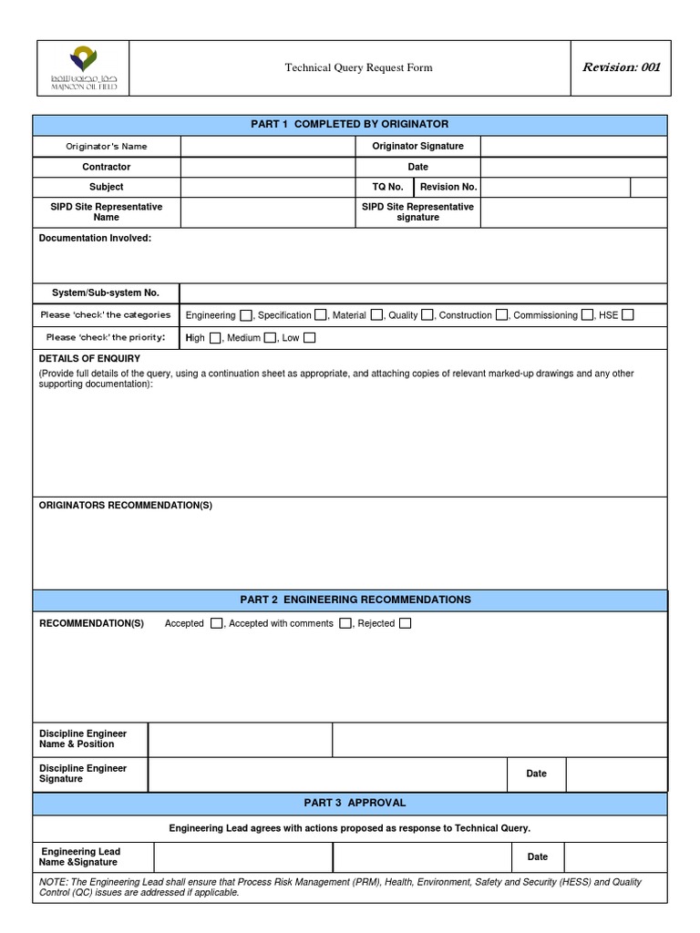 TQ | Request For Information | Engineering