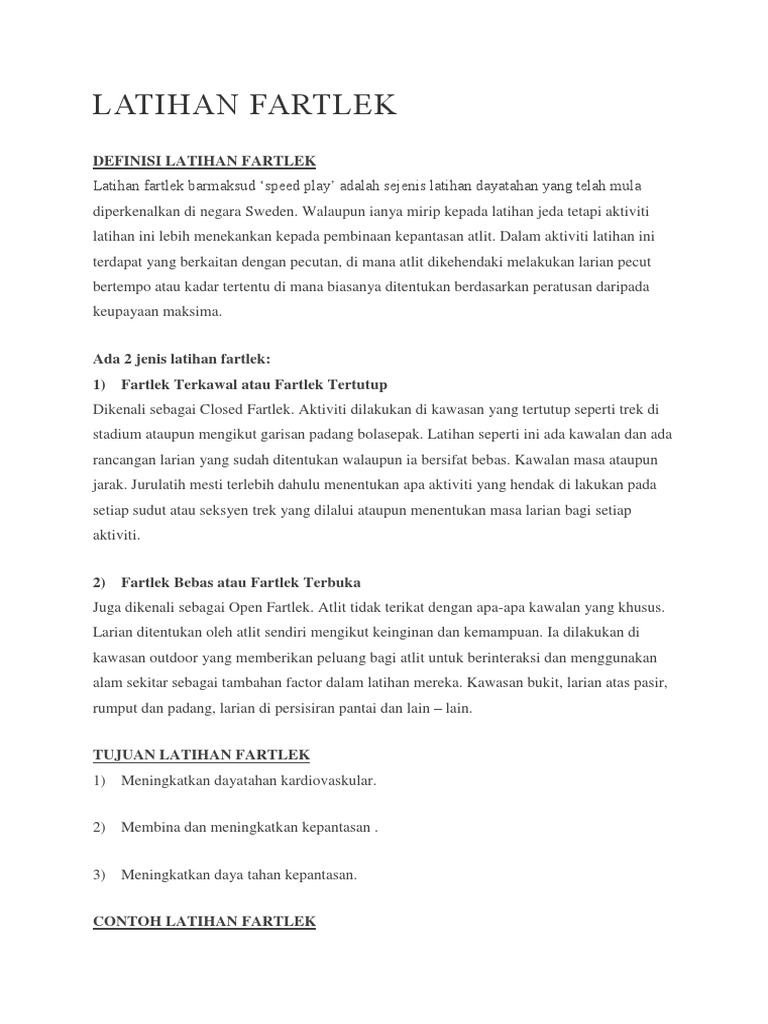 Latihan Fartlek | PDF