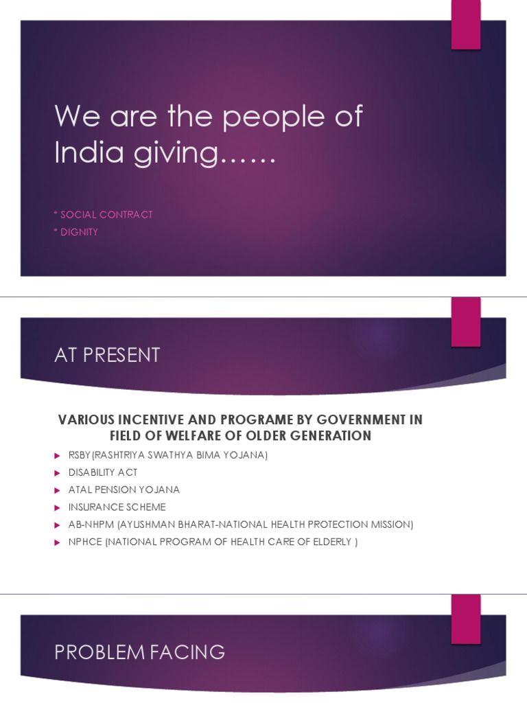 We Are The People of India Giving | PDF | Welfare | Non Governmental ...