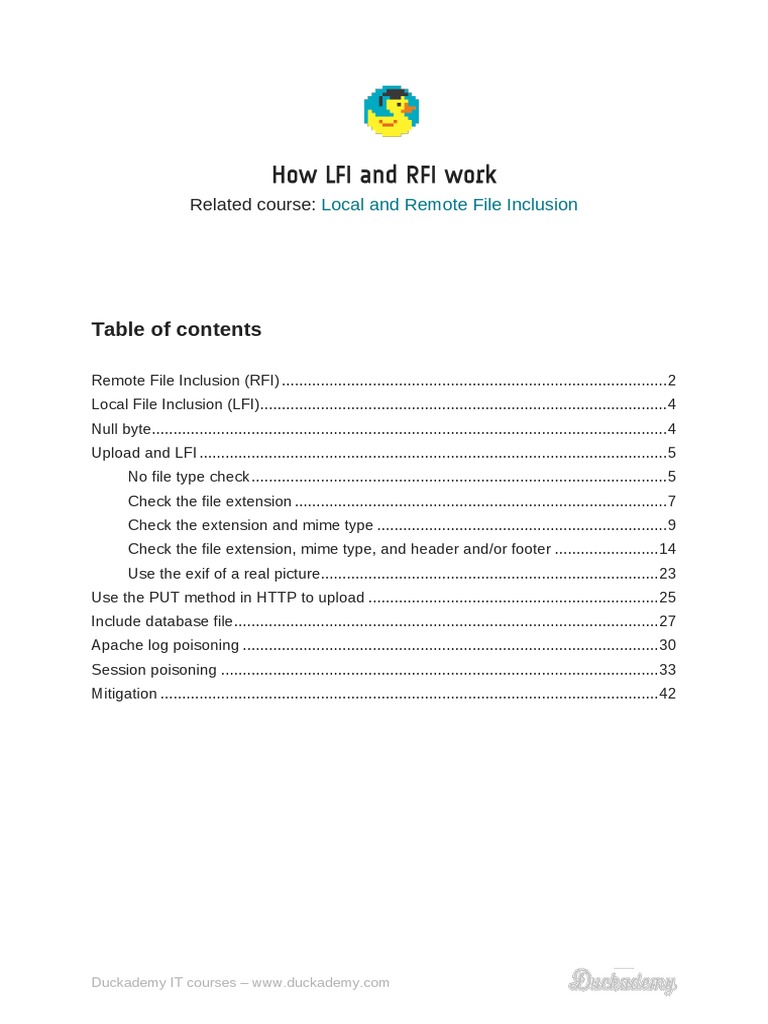 Duckademy LFI-RFI How LFI and RFI Work | PDF | Php | Proxy Server